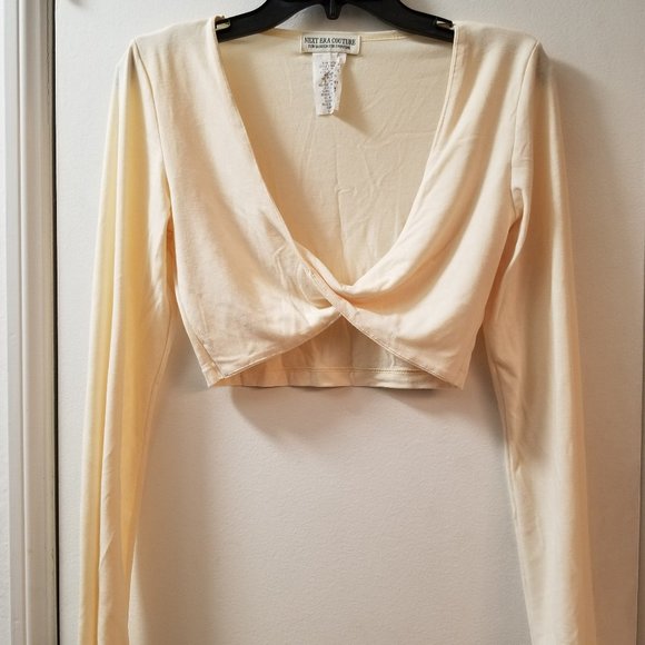 Next Era Couture | Tops | Long Sleeve Cross Over Front Crop Top | Poshmark